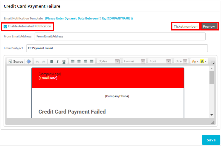 Credit Card Payment Failure